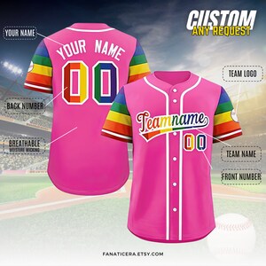 Personalized LGBTQ Team Name and Number Baseball Jersey, Custom LGBT ...