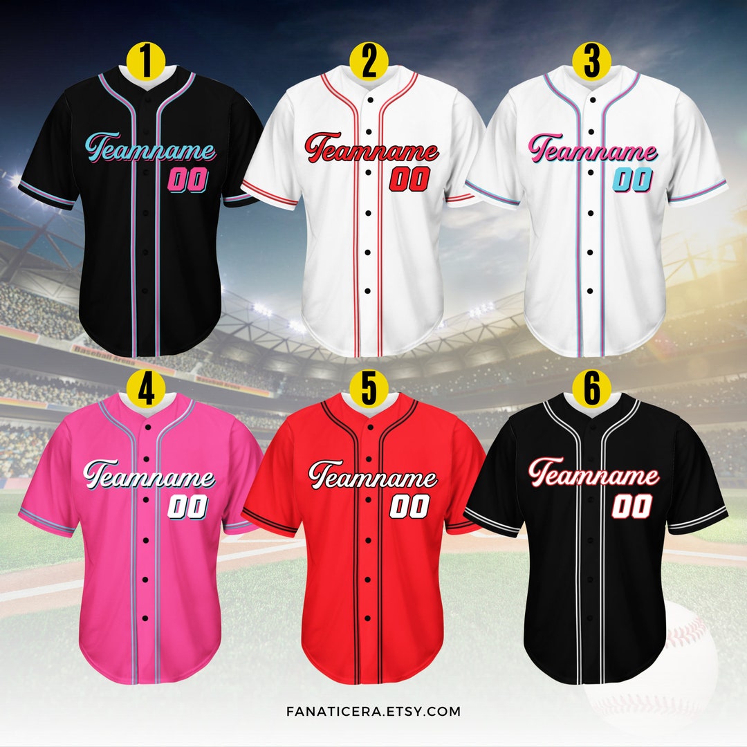 Personalized Team Name and Number Baseball Jersey,custom Baseball ...