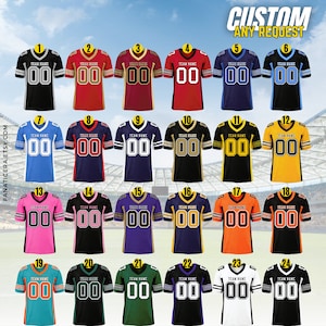 Personalized Football Jersey, Man Short Sleeves V-neck Shirt, Custom ...