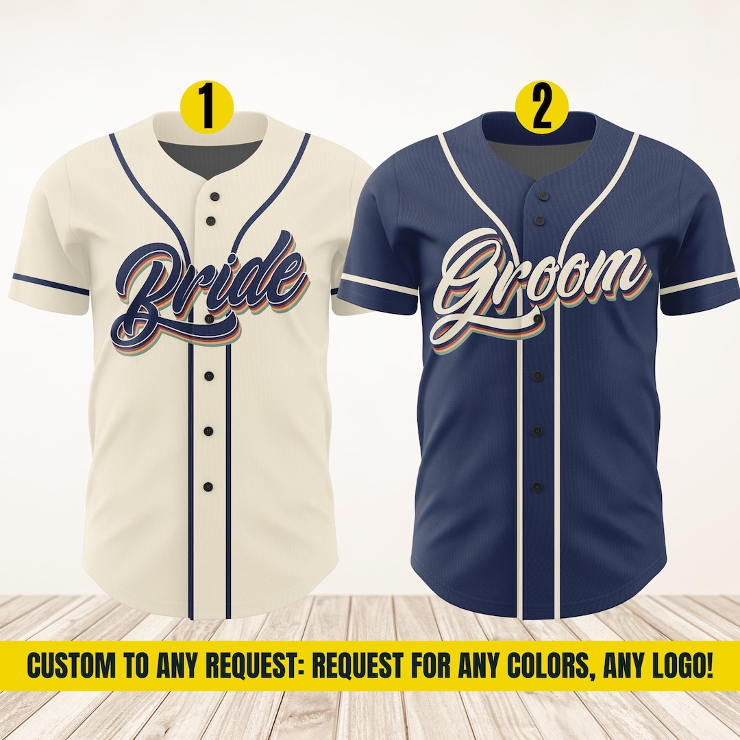 Personalized Bride and Groom Baseball Jersey,custom Matching Couple ...