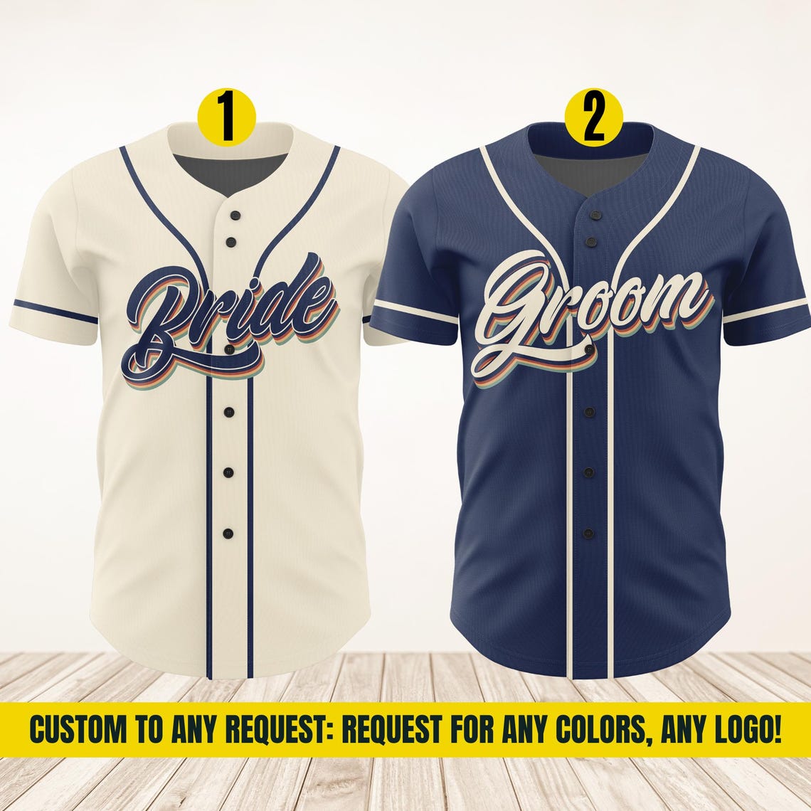 Personalized Bride and Groom Baseball Jersey,custom Matching Couple ...