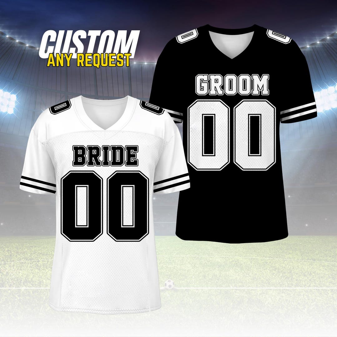Bride and Groom Matching Football Jersey,bride Groom Shirts Bride ...