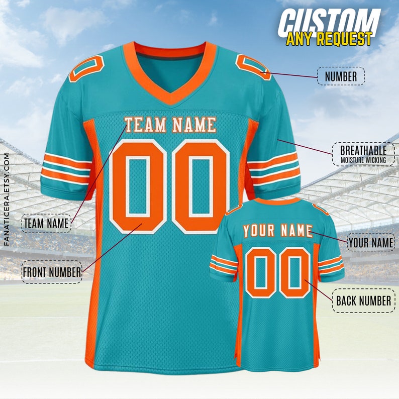 Personalized Football Jersey, Man Short Sleeves V-neck Shirt, Custom ...