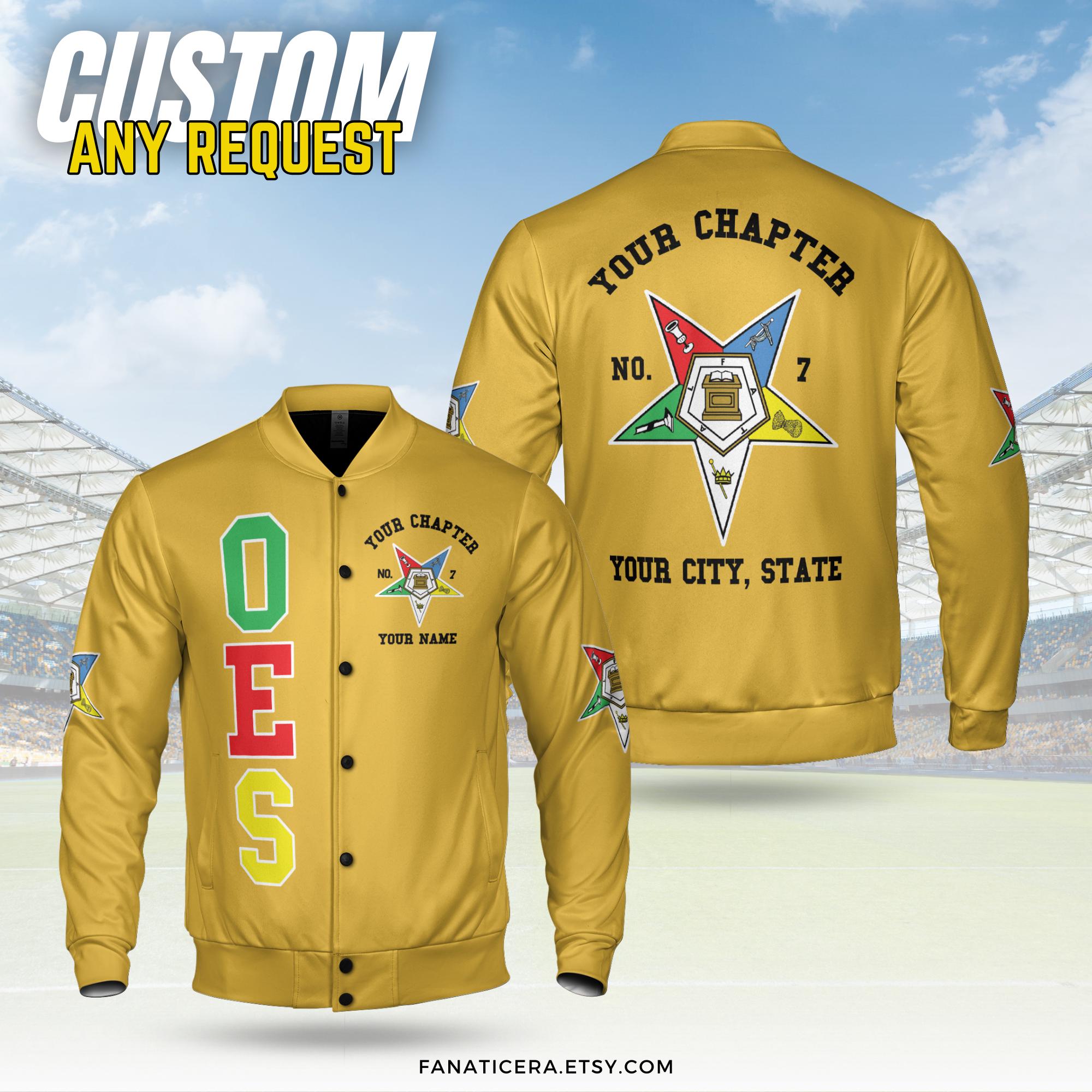 Customize Order of the Eastern Star OES Pentagon Down AF&AM Baseball ...