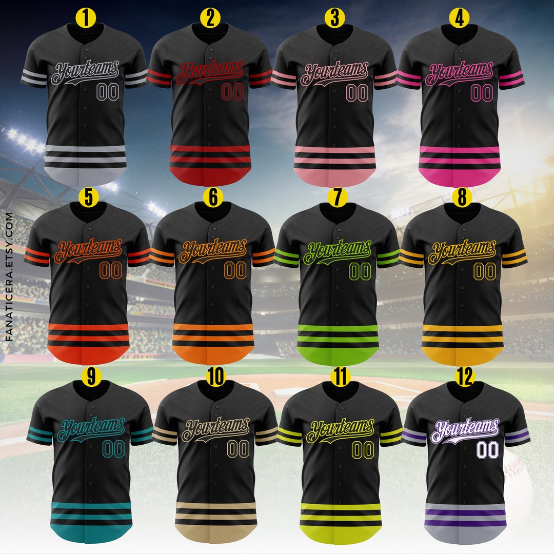 Personalized Team Name and Number Baseball Jersey,custom Baseball ...