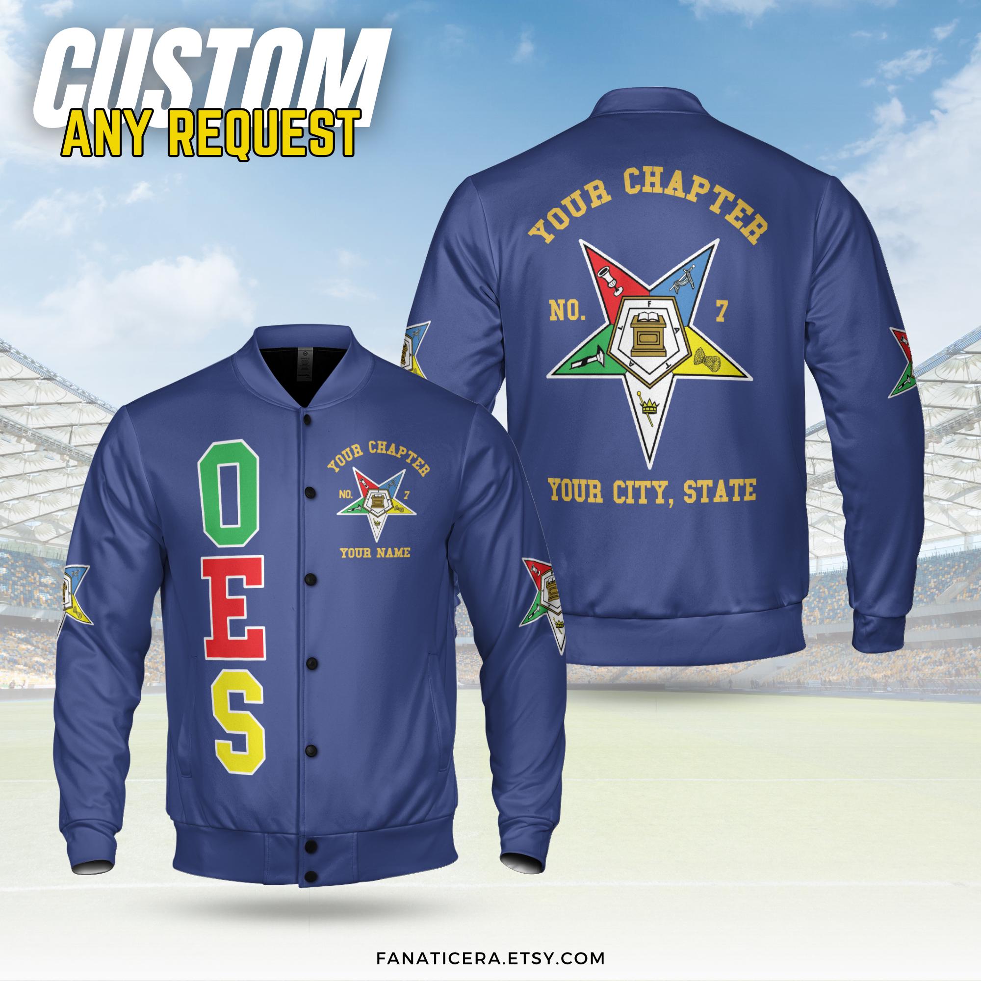 Customize Order of the Eastern Star OES Pentagon Down AF&AM Baseball ...
