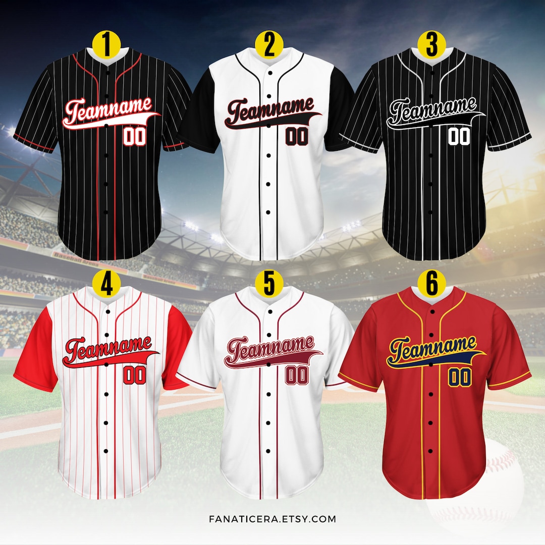 Personalized Team Name and Number Baseball Jersey,custom Baseball ...