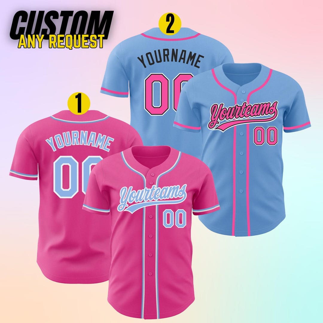 Personalized Baby Reveal Baseball Jersey,blue or Pink Baseball Jersey ...