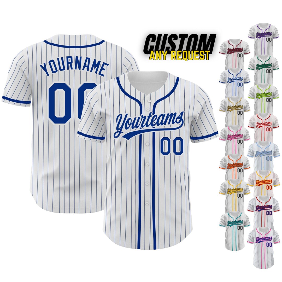 Personalized Name Team,custom Stripe Line Color Baseball Jersey for ...