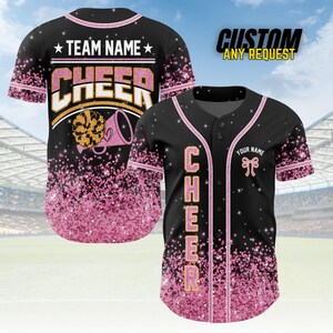 Custom Glitter Baseball Jersey With Team Name Number for Adult Kid ...