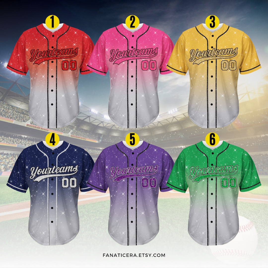 Personalized Team Name and Number Baseball Jersey,custom Baseball ...