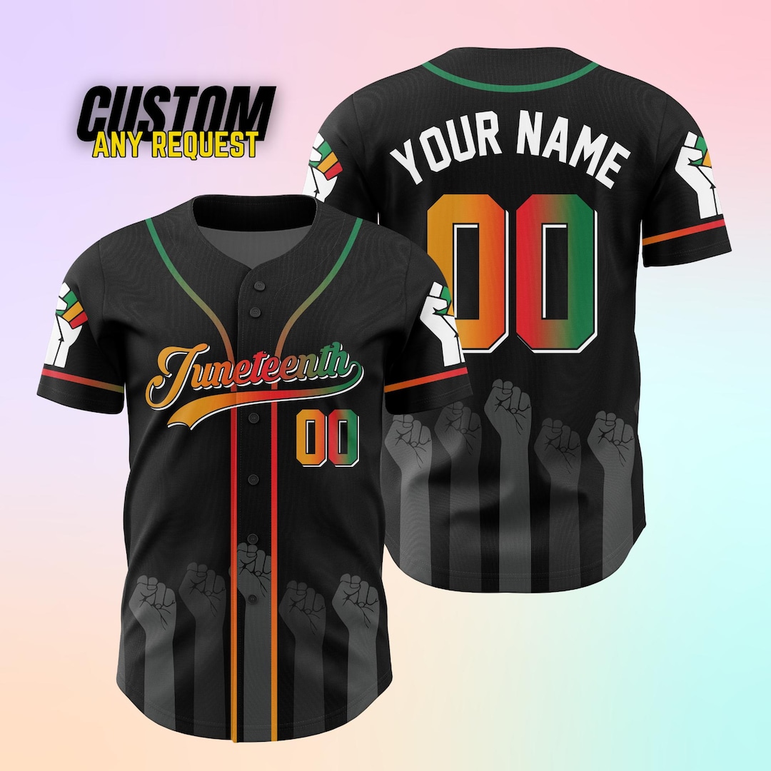 Personalized Juneteenth Baseball Jersey, Custom Name and Number ...
