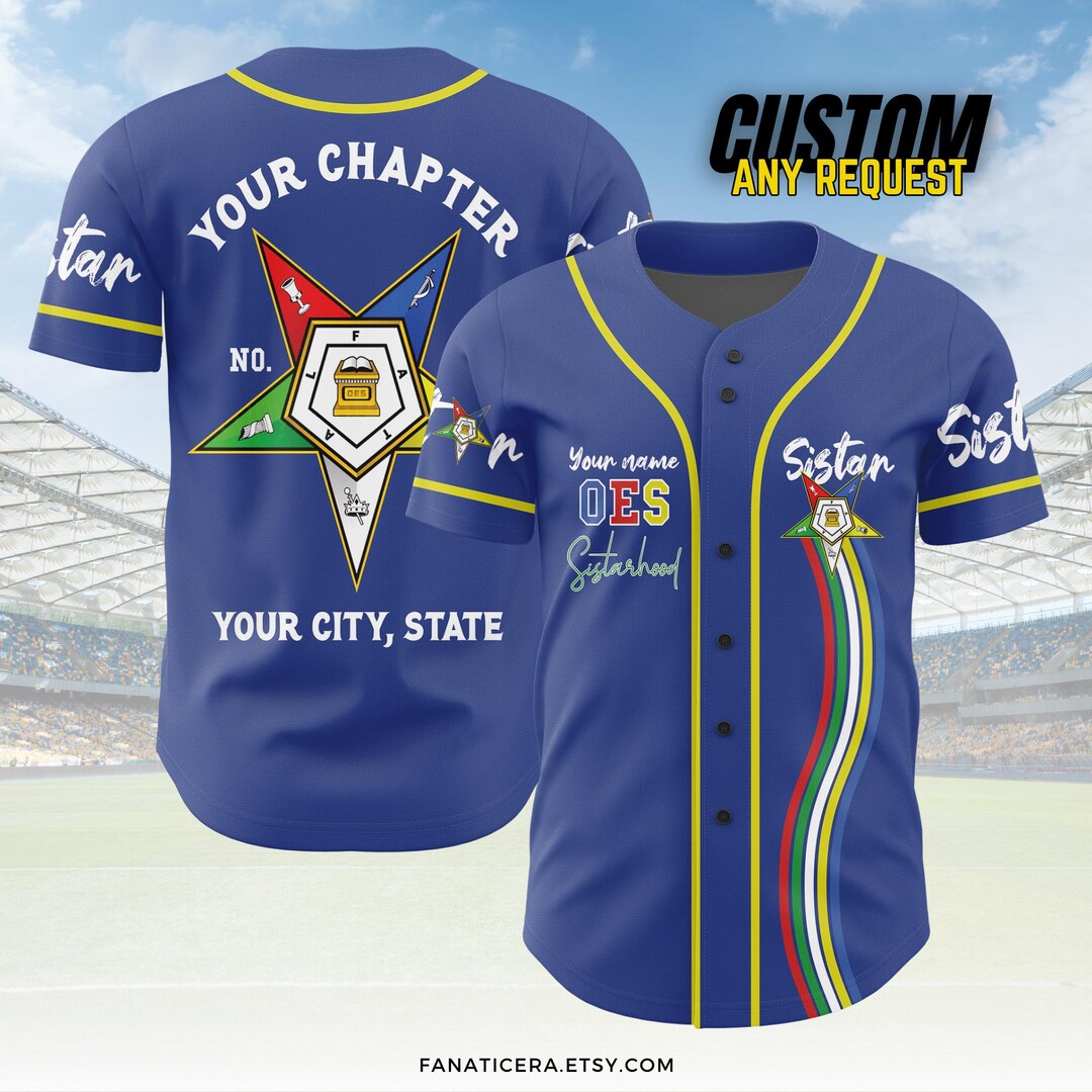 Customize Order of the Eastern Star OES Pentagon Down AF&AM Baseball ...