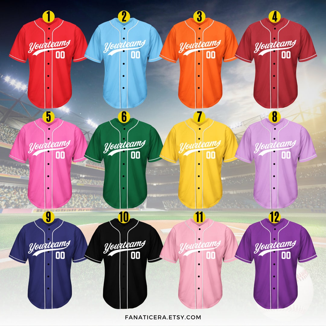 Personalized Team Name and Number Baseball Jersey,custom Baseball ...