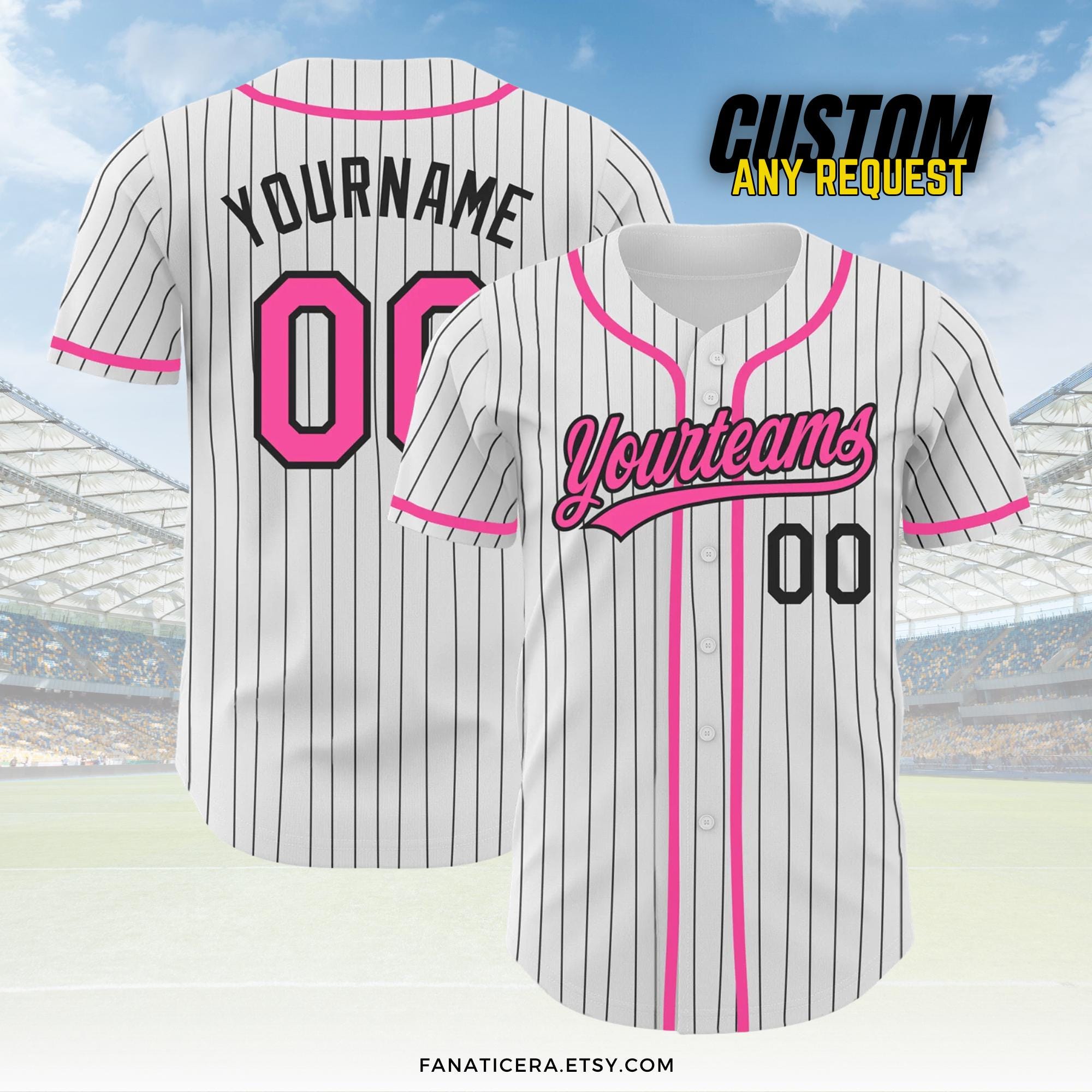 Personalized Name Team,custom Stripe Line Color Baseball Jersey for ...