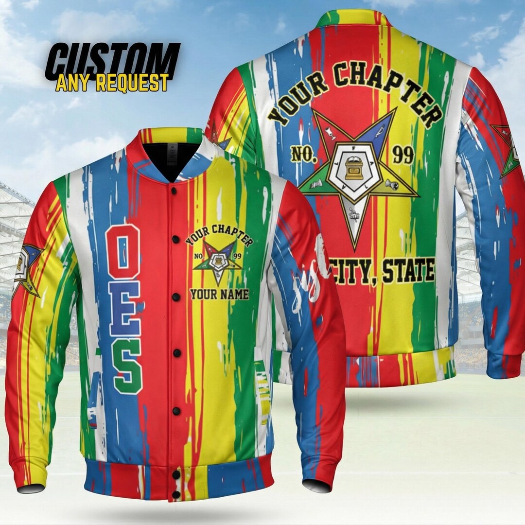 Customize Order of the Eastern Star OES Pentagon Down AF&AM Baseball ...