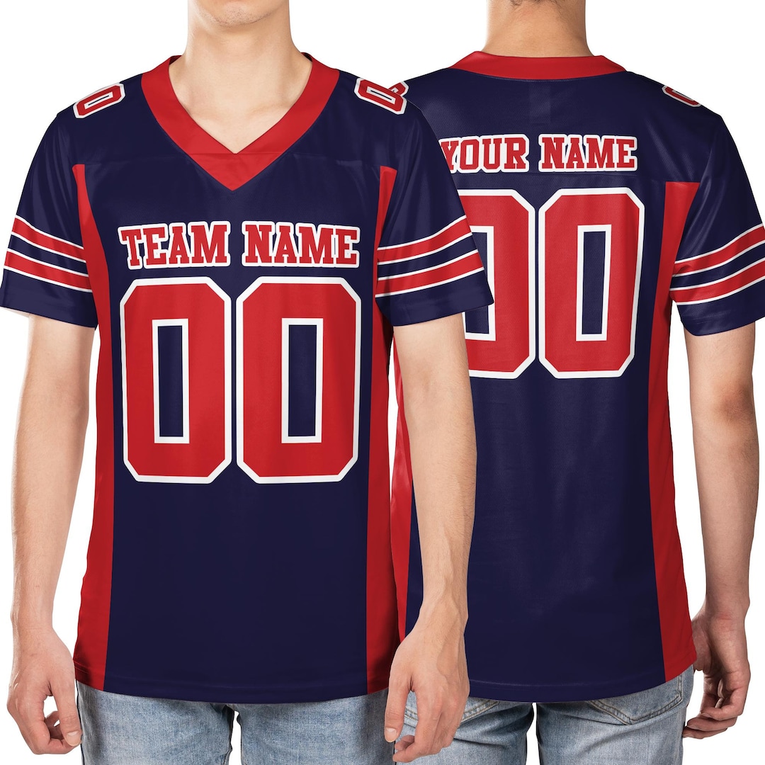 Personalized Football Jersey, Man Women Short Sleeves V-neck Shirt ...