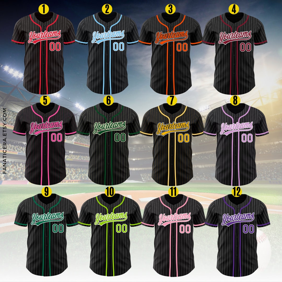 Personalized Team Name and Number Baseball Jersey,custom Baseball ...