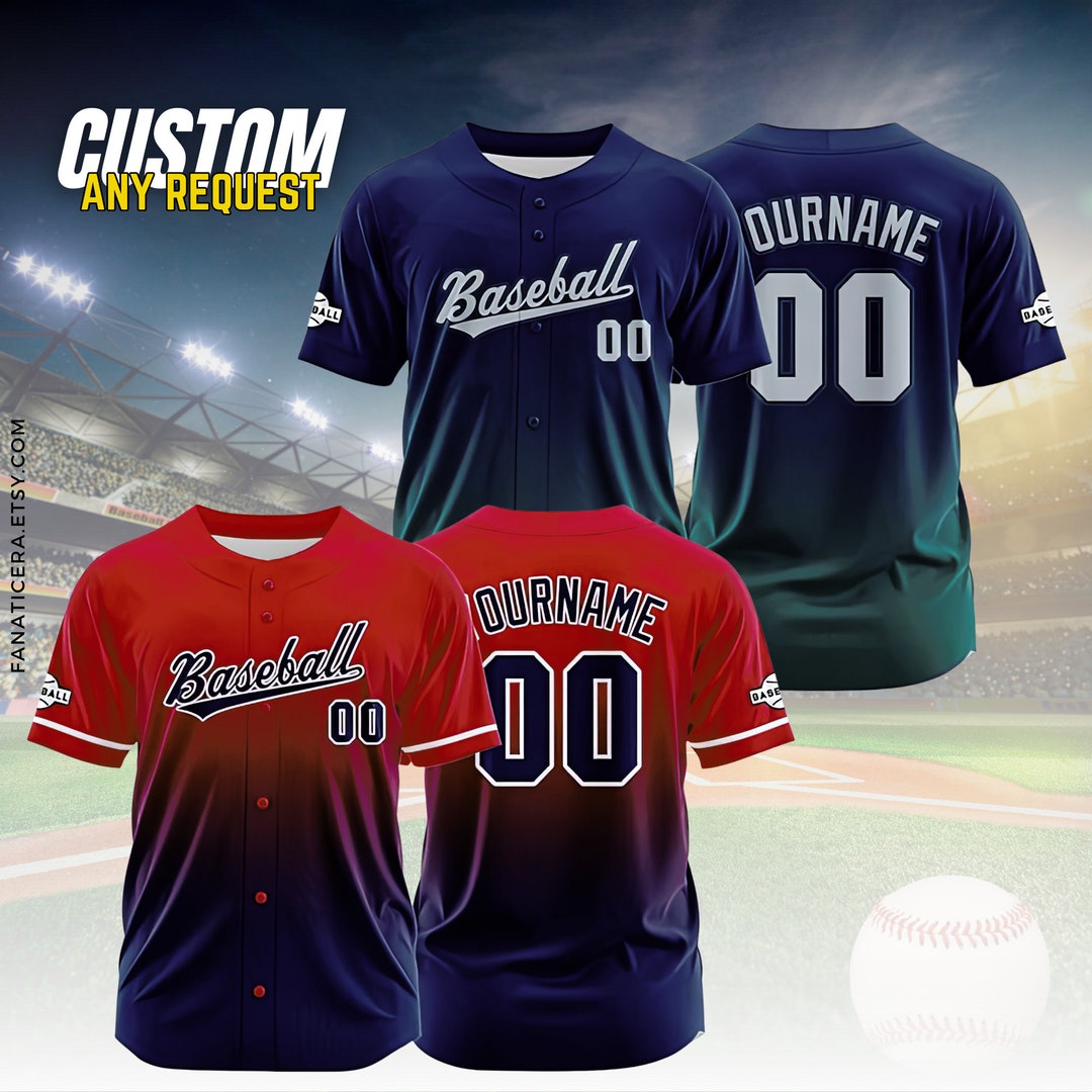 Personalized Team Name and Number Baseball Jersey,custom Baseball ...