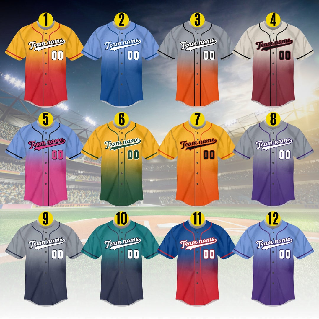 Personalized Team Name and Number Baseball Jersey,custom Baseball ...