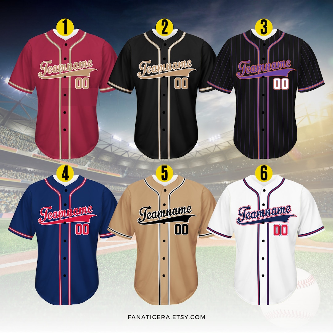 Personalized Team Name and Number Baseball Jersey,custom Baseball ...