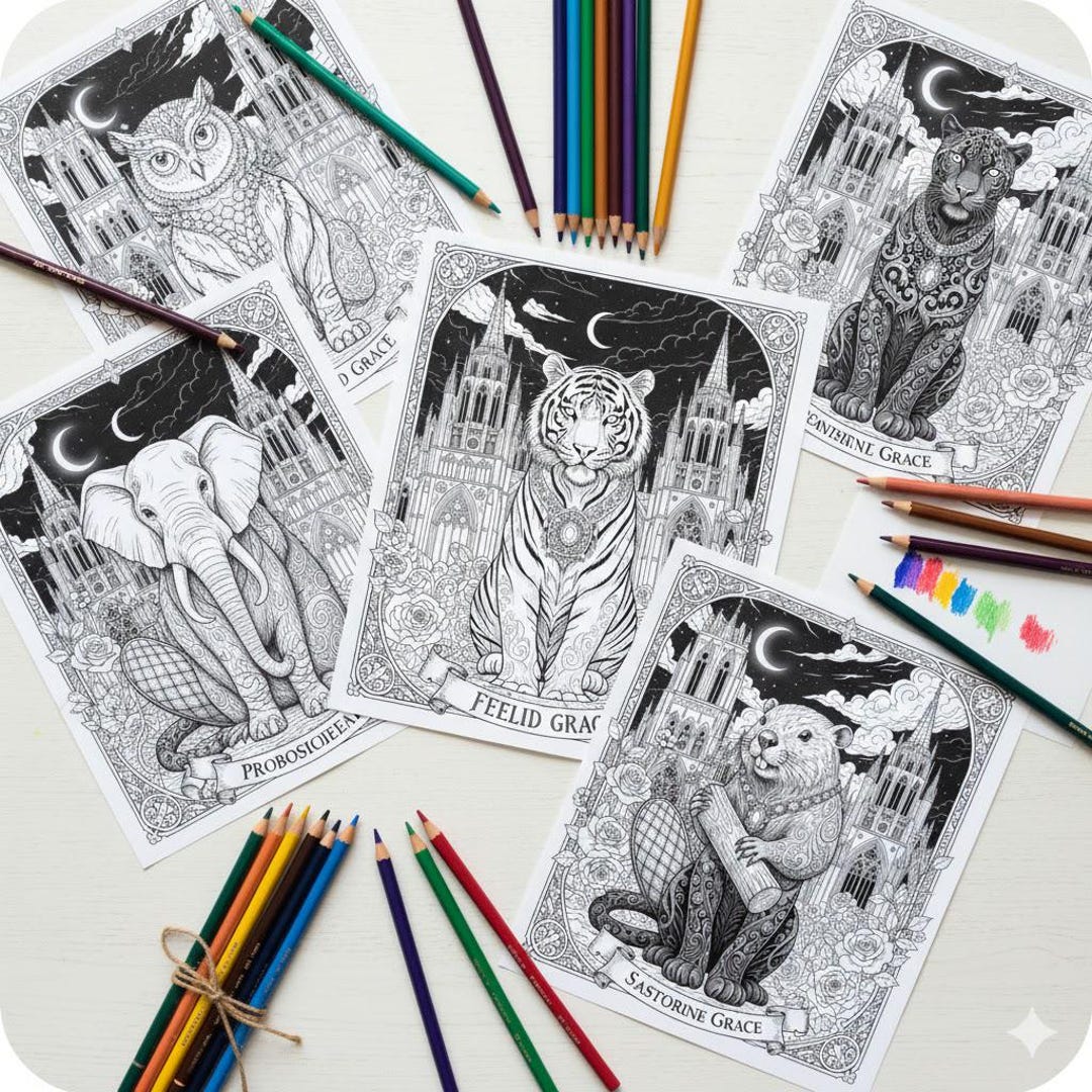 Spirit Animals Coloring Pages, Pagan & Nature Art (PDF) - Etsy