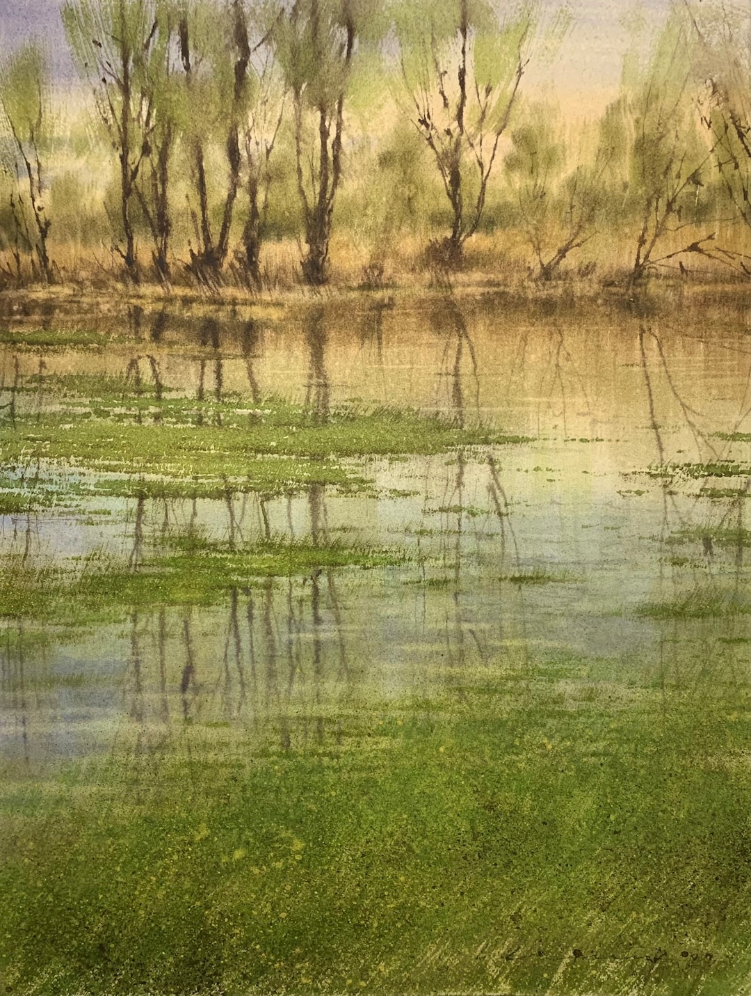 Spring Watercolor Landscape, Original Watercolor Painting, Watercolor ...