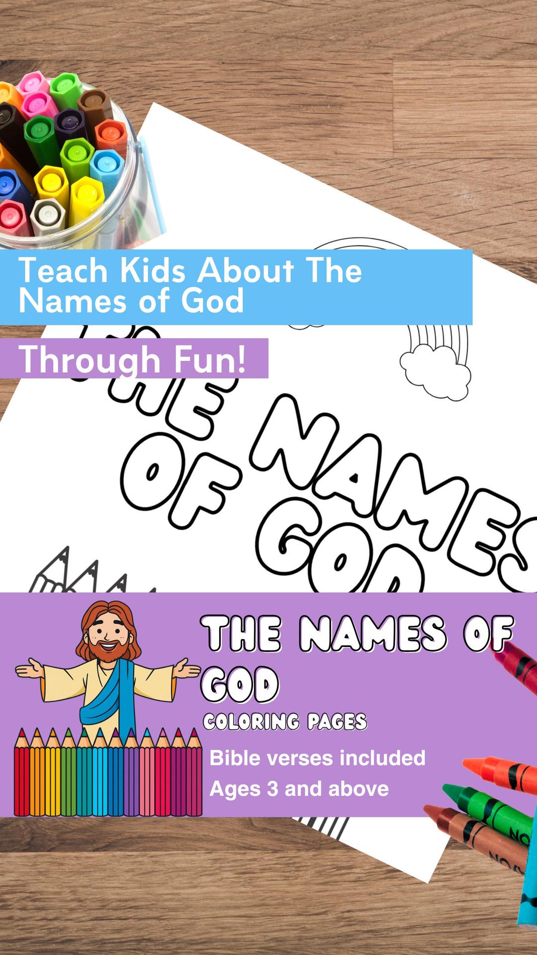 Names of God Coloring Book: Bible Verse Christian Activity (PDF ...