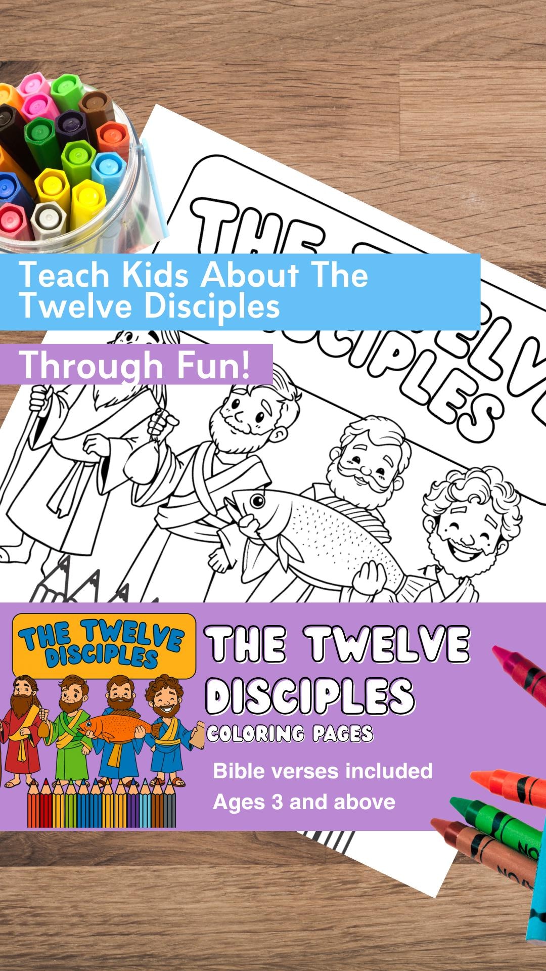 Twelve Disciples Coloring Pages: Christian Bible Activity (PDF ...