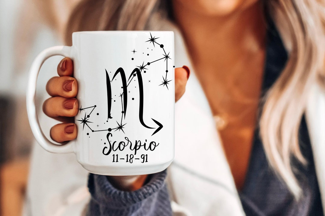 Scorpio Zodiac Mug: Custom Astrology Coffee Cup, Birthday Gift - Etsy