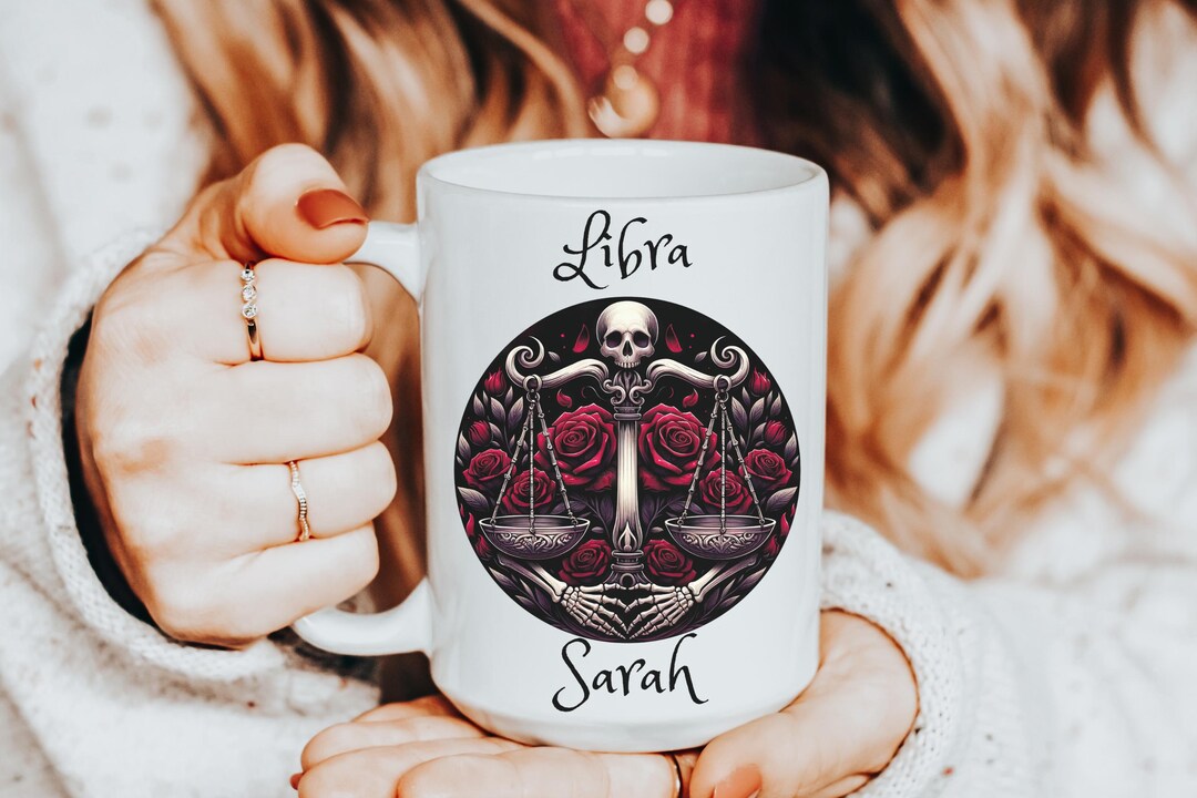 Personalized Libra Zodiac Coffee Mug: Gothic Astrology Gift - Etsy
