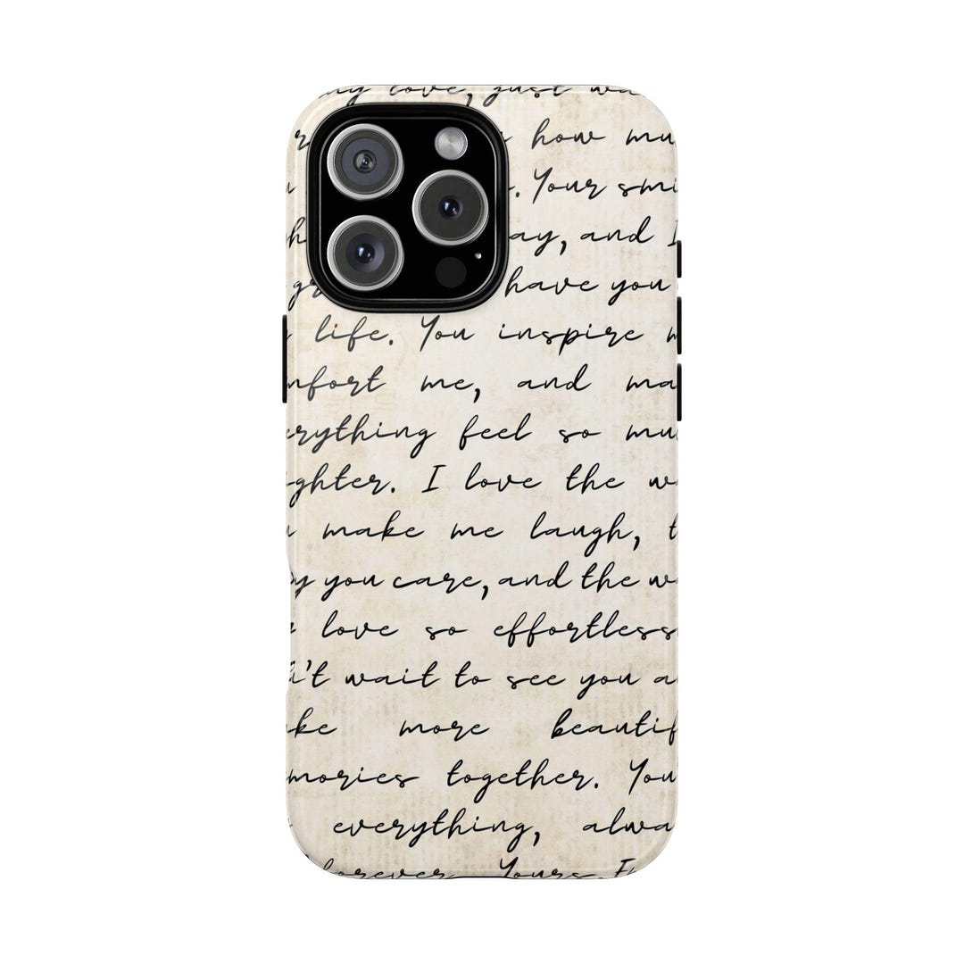 Vintage Custom Love Letter Phone Case, Romantic Handwritten Note Case ...