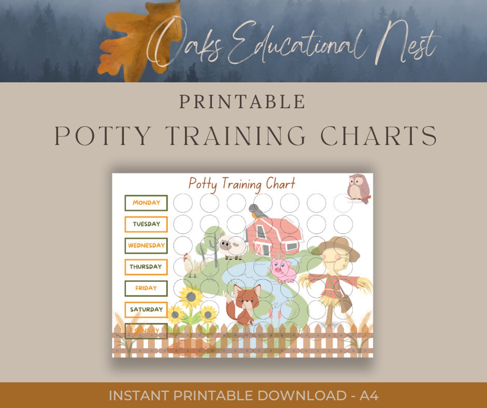 Printable Potty Training Chart, Reward Chart for Toddlers, Potty ...