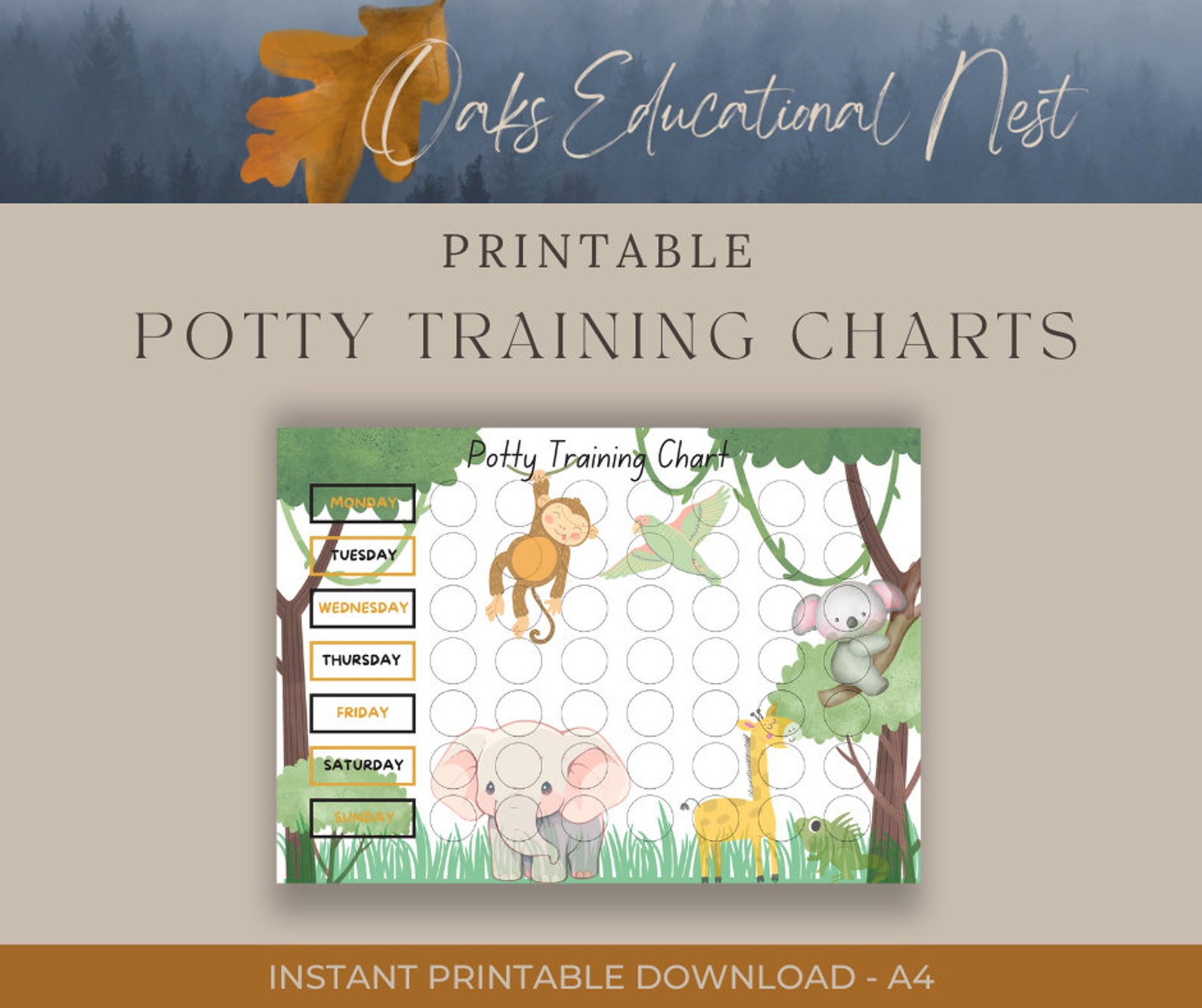 Printable Potty Training Chart, Reward Chart for Toddlers, Potty ...