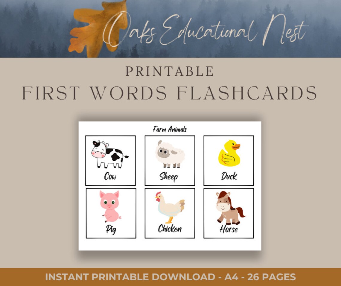 First Words Flashcards, My First Words, Baby's First Words, Montessori ...