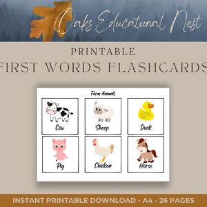 First Words Flashcards, My First Words, Baby's First Words, Montessori ...