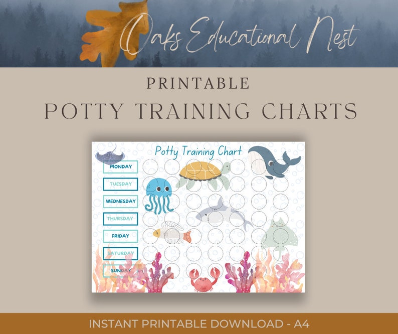Printable Potty Training Chart, Reward Chart for Toddlers, Potty ...