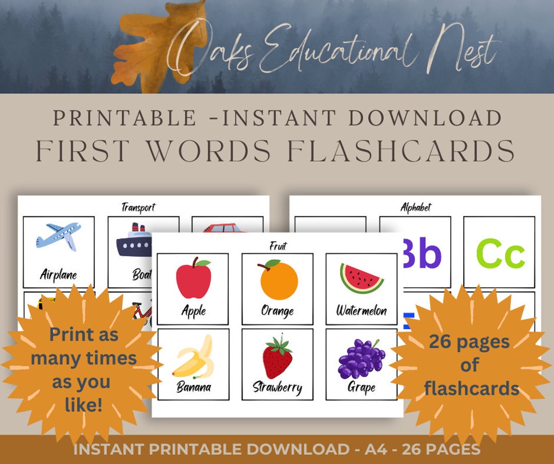 First Words Flashcards, My First Words, Baby's First Words, Montessori ...