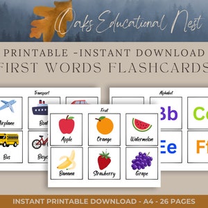 First Words Flashcards, My First Words, Baby's First Words, Montessori ...
