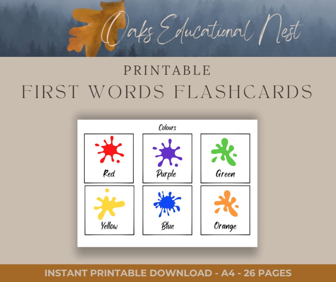 First Words Flashcards, My First Words, Baby's First Words, Montessori ...