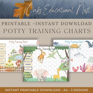 Printable Potty Training Chart, Reward Chart for Toddlers, Potty ...