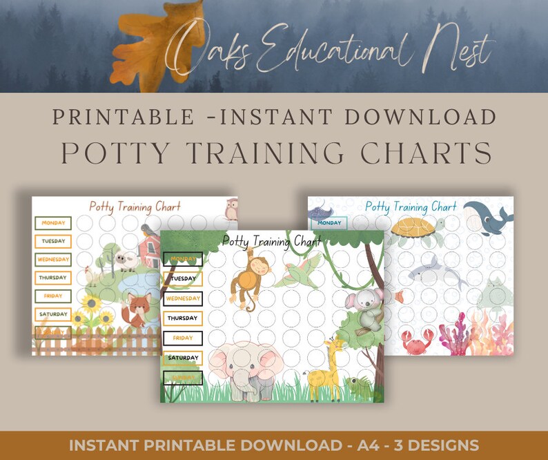 Printable Potty Training Chart, Reward Chart for Toddlers, Potty ...