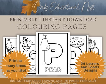 Printable Animal Colouring Pages, Alphabet Colouring Food, Food ...