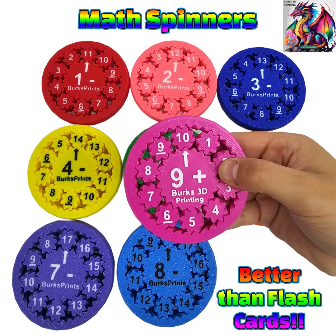 Math Figdet Toys 9 Pack Gear Fidget Spinner ADHD, Toy Addition ...