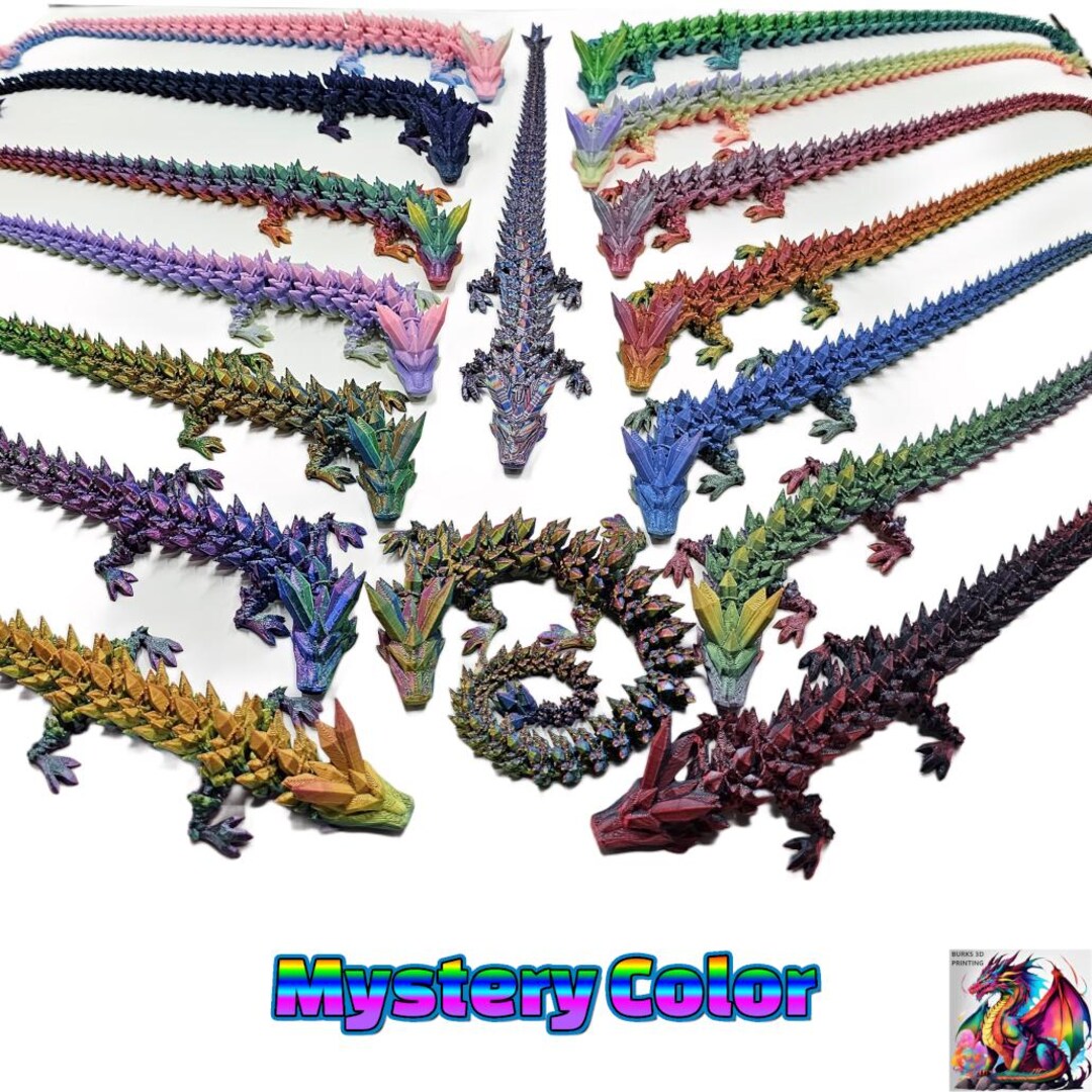 Free Shipping! 3D Printed Dragon Fidget Toy With Egg, 13" 3D Dragon ...