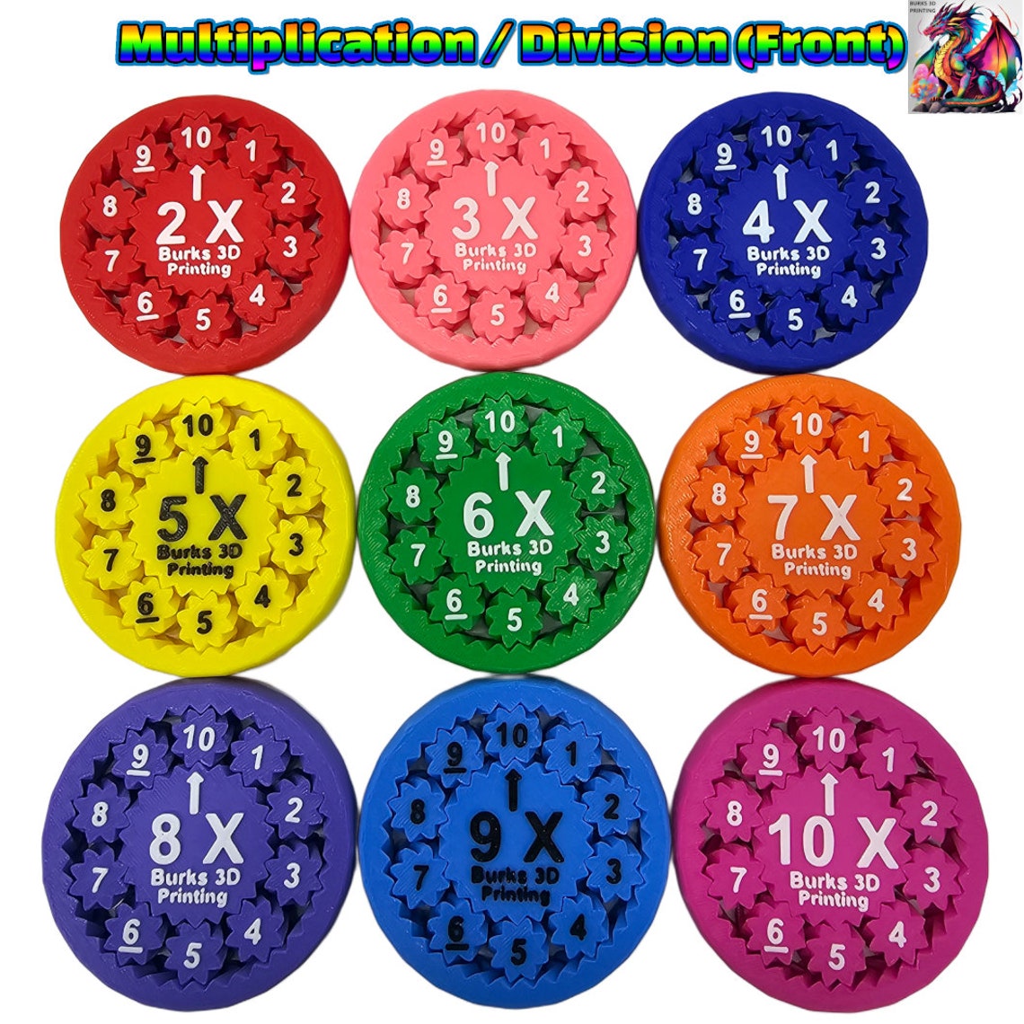 Math Figdet Toys 9 Pack Gear Fidget Spinner ADHD, Toy Addition ...