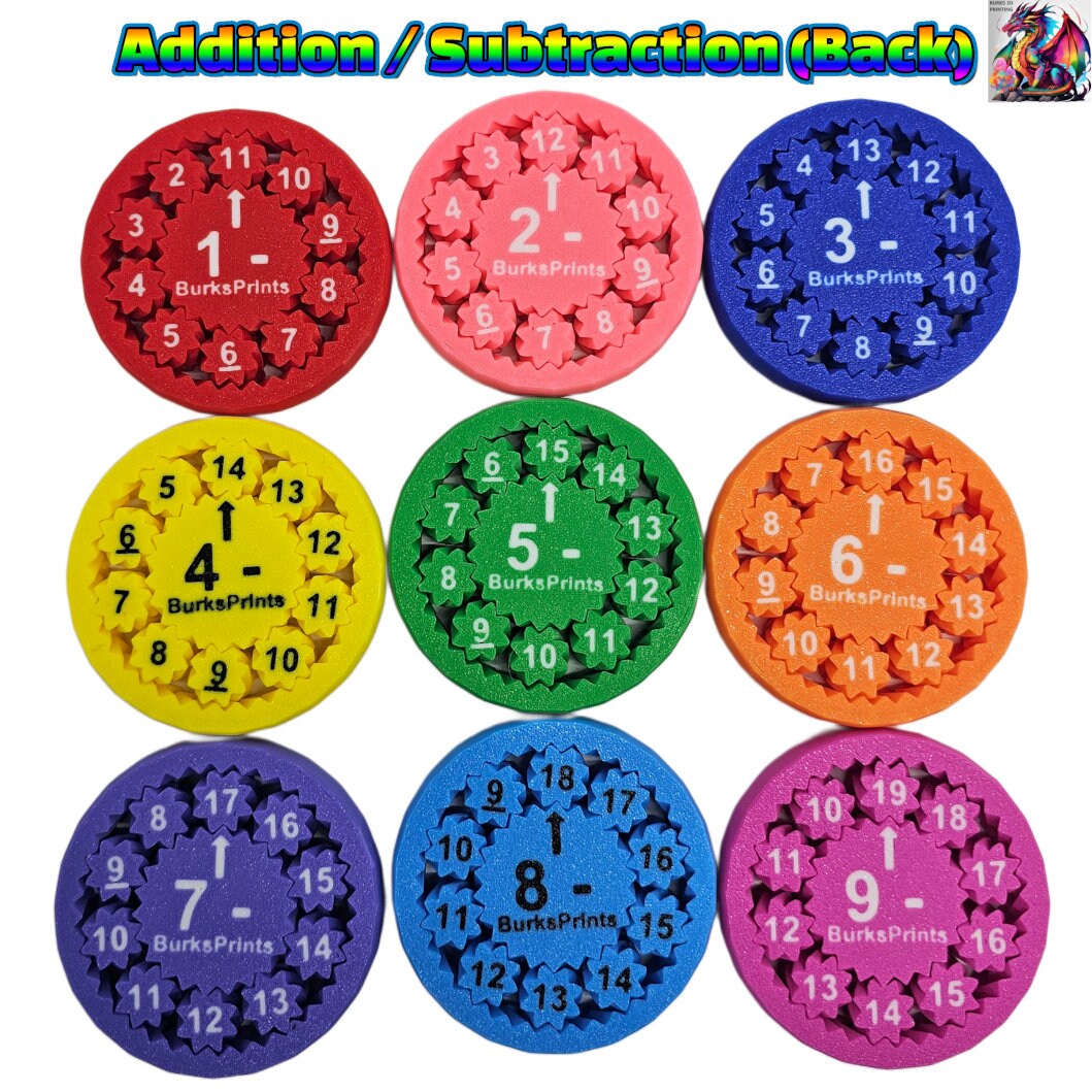 Math Figdet Toys 9 Pack Gear Fidget Spinner ADHD, Toy Addition ...