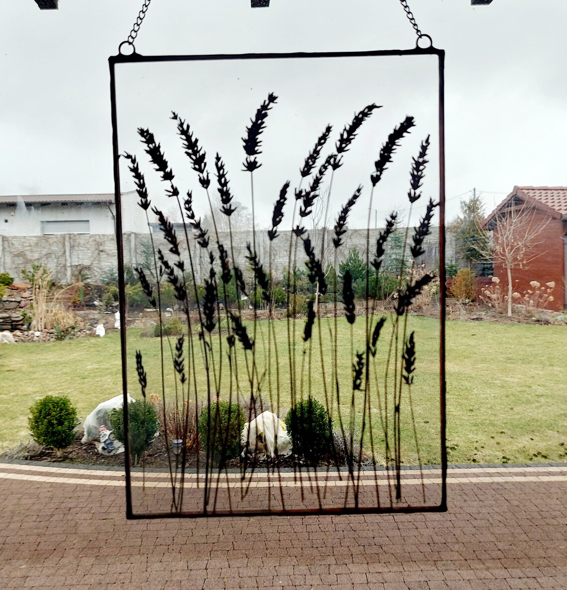 Large Pressed Flower Frame. Wall Decor. Hanging Glass Decor, Botanical ...