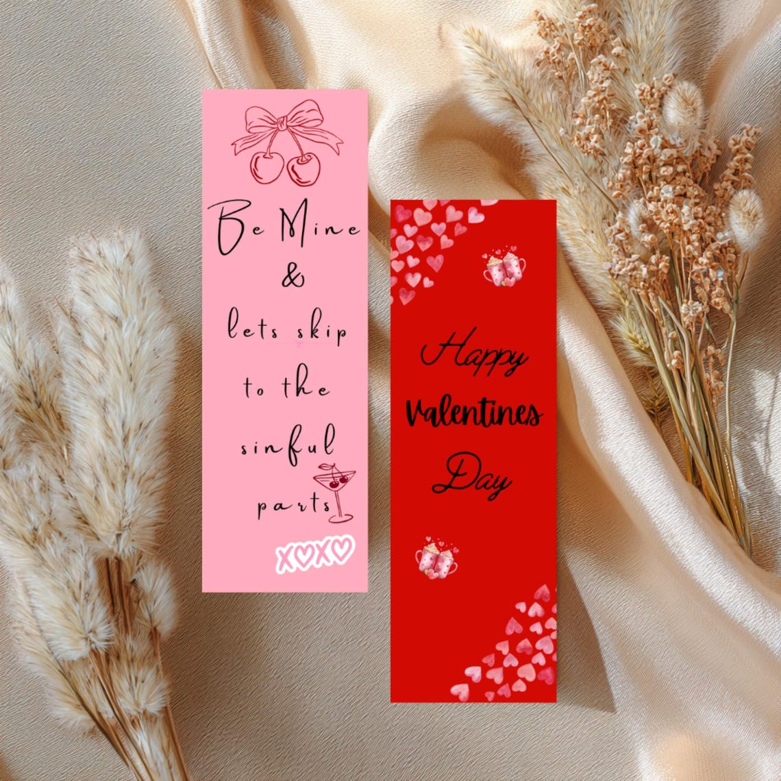 Valentine Bookmark Printable Set, Girlfriend Valentine Gift, Cute ...