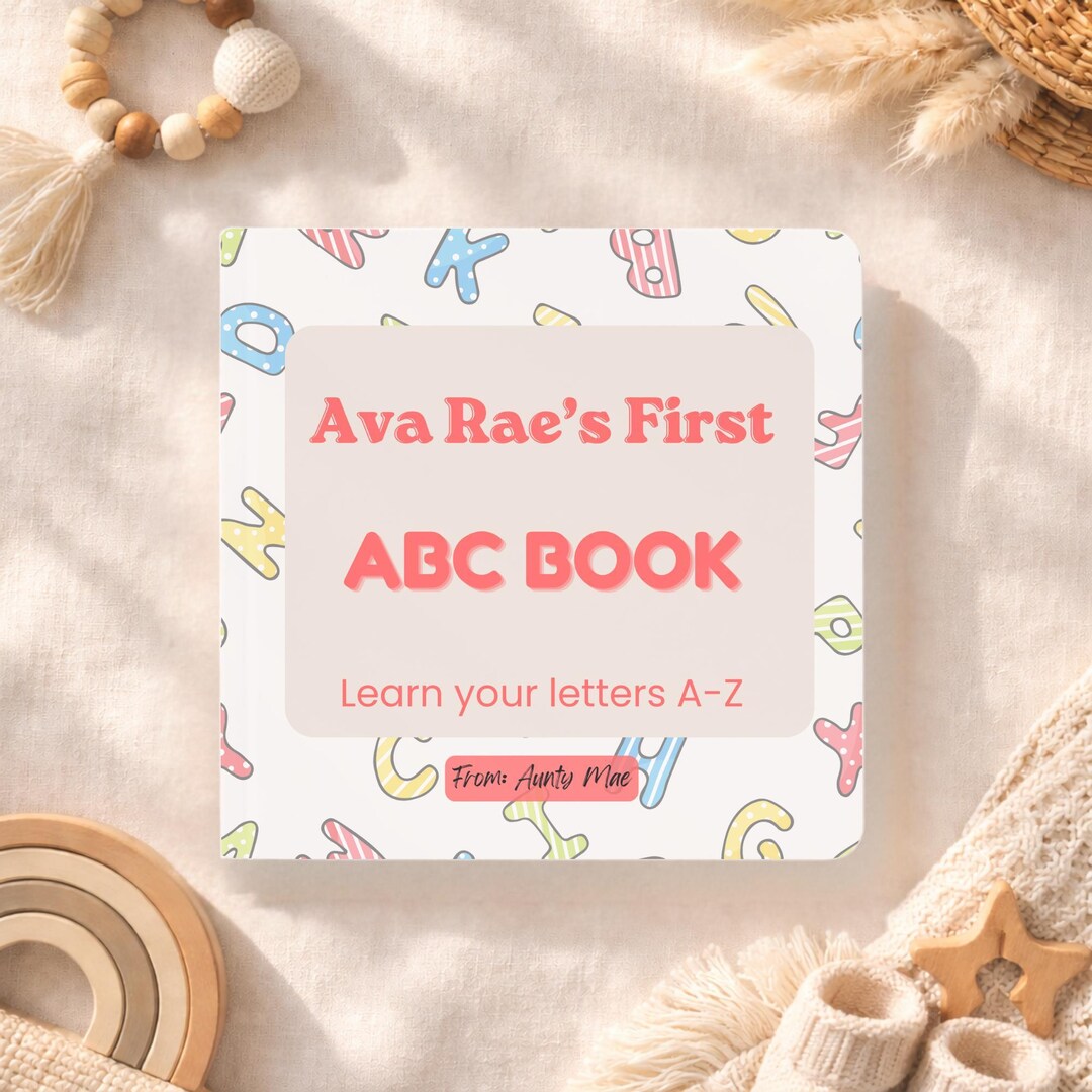 Personalized ABC Board Book, New Mom Gift, Unique Baby Shower Gift ...